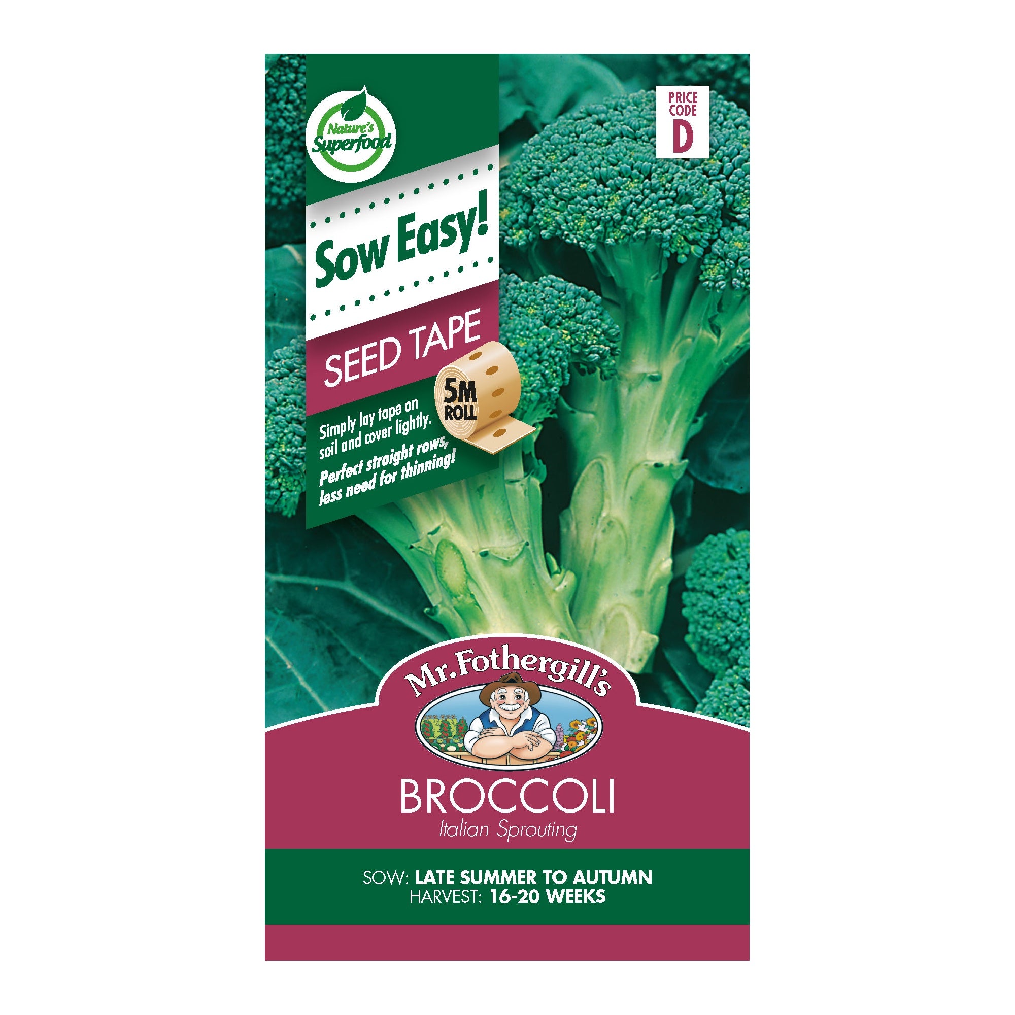 Broccoli ‘Italian Sprouting’ seed tape – Northcote Nursery