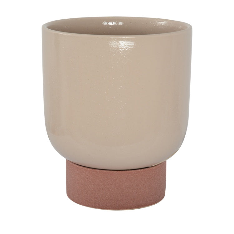 Penny Planter Pot with Stand Nude/Rosewood – Northcote Nursery