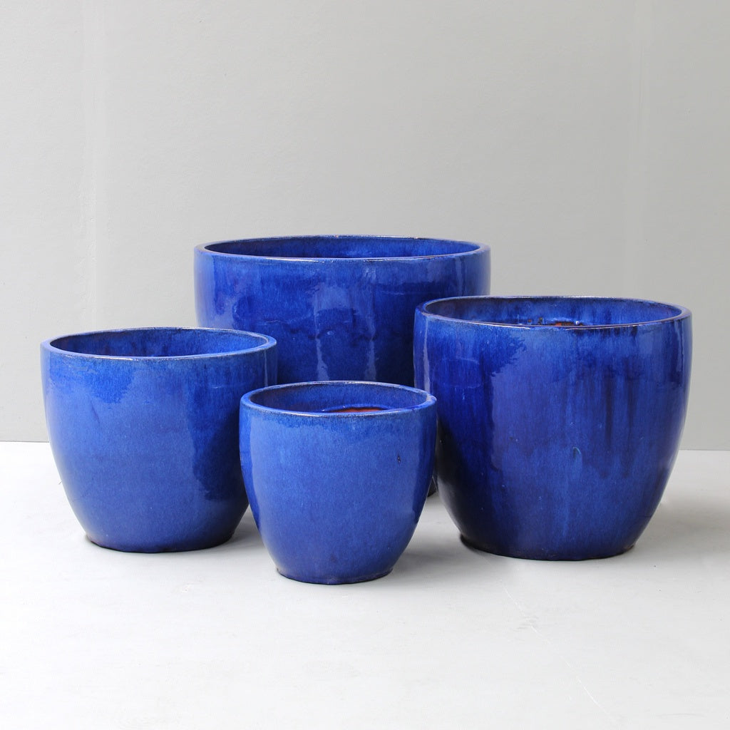 Falling Blue Glazed Egg Pot – Northcote Nursery