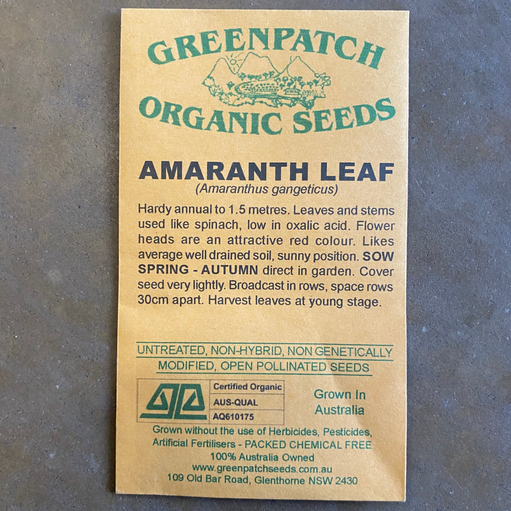 Amaranth Leaf Greenpatch Seeds – Northcote Nursery