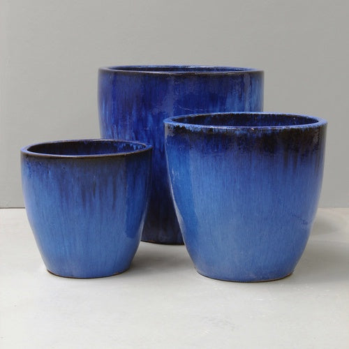 Silk Road Fireworks Blue Egg Pot – Northcote Nursery